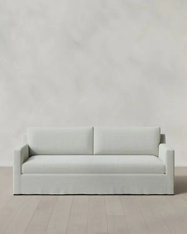 Quince Ellery Slipcover Sofa In Performance Linen - Silver