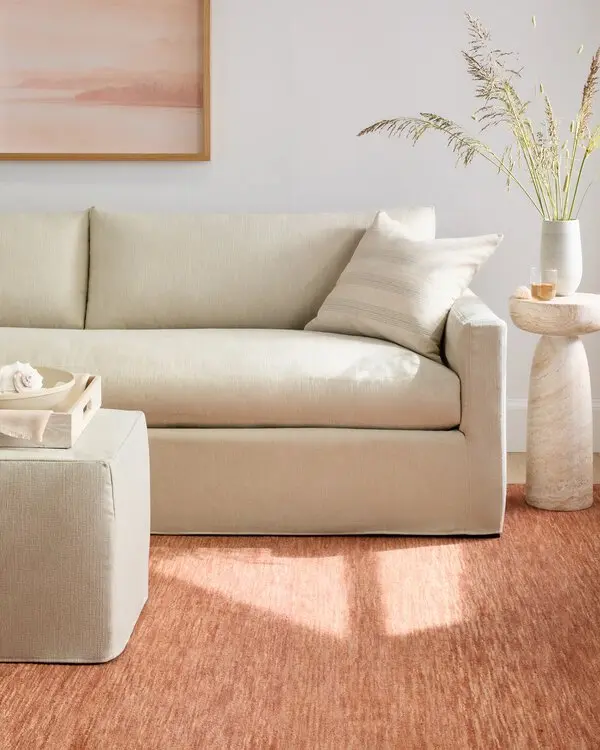 Quince Ellery Slipcover Sofa In Performance Linen - Silver