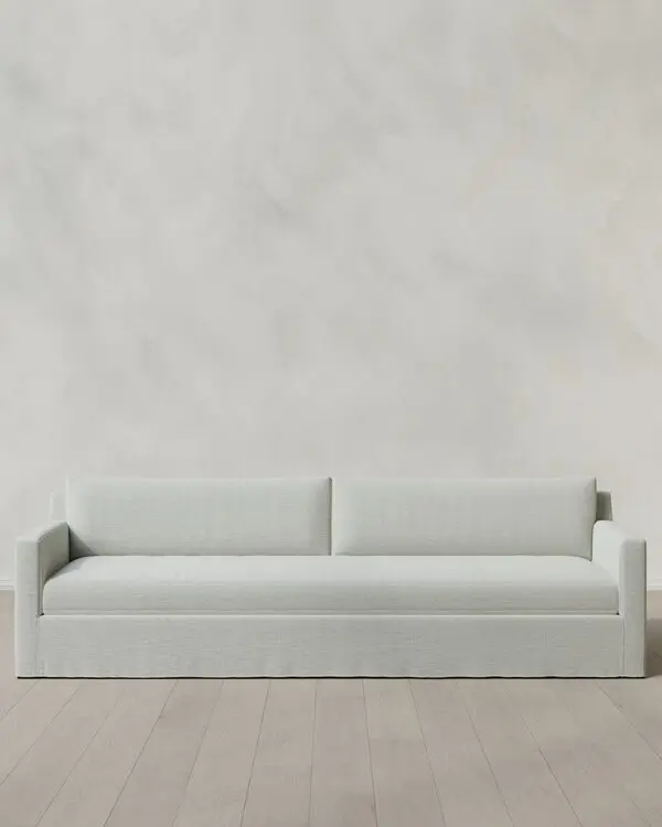 Quince Ellery Slipcover Sofa In Performance Linen - Silver