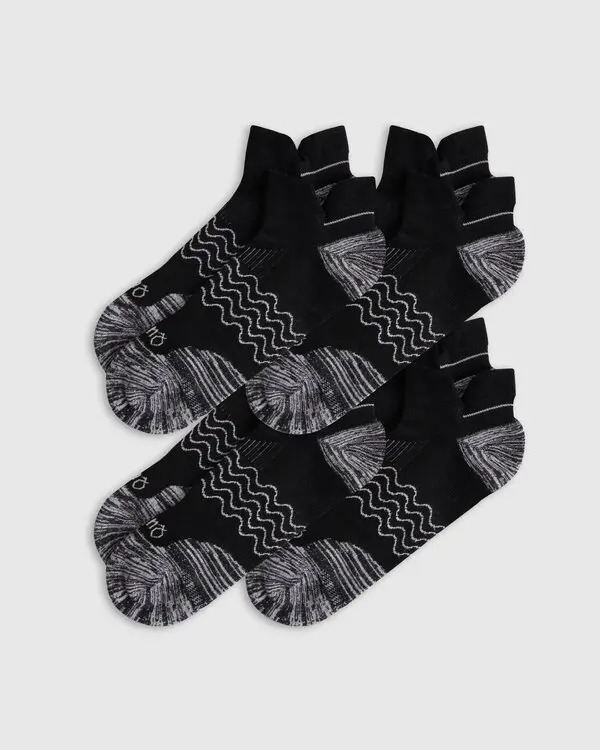 Quince Performance Running Ankle Socks 4-pack - Black