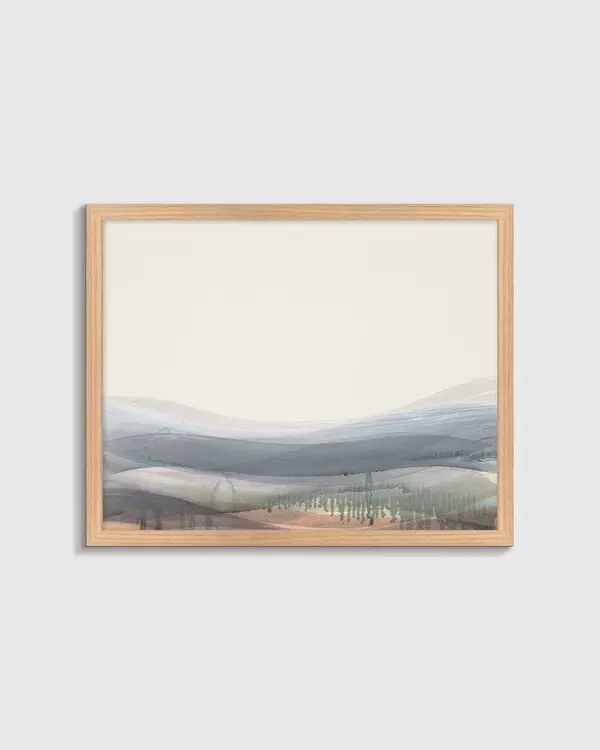 Quince Through The Mist Beth James, Wood Frame - Oak