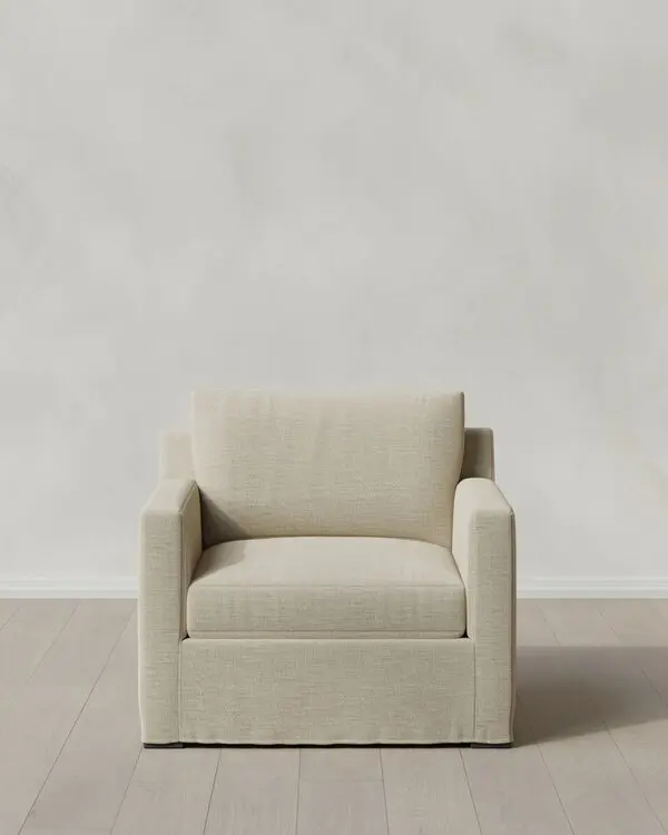 Quince Ellery Slipcover Chair In Performance Linen - Sand