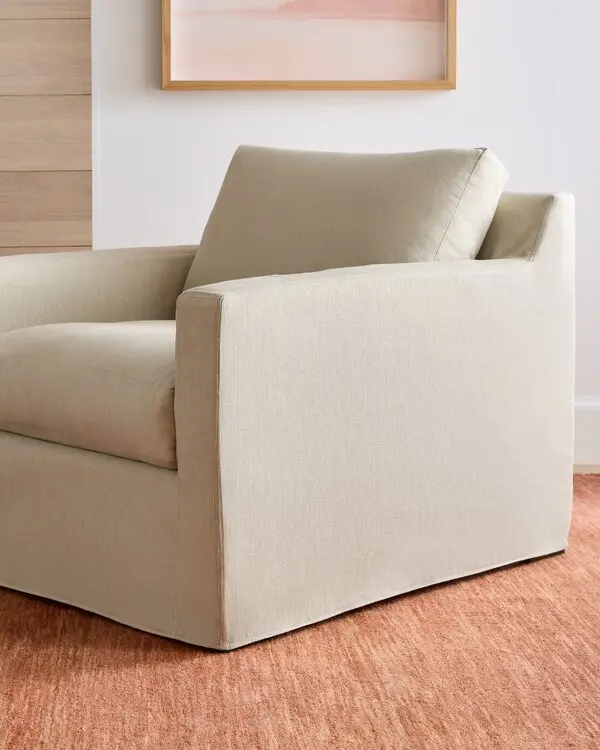 Quince Ellery Slipcover Chair In Performance Linen - Sand