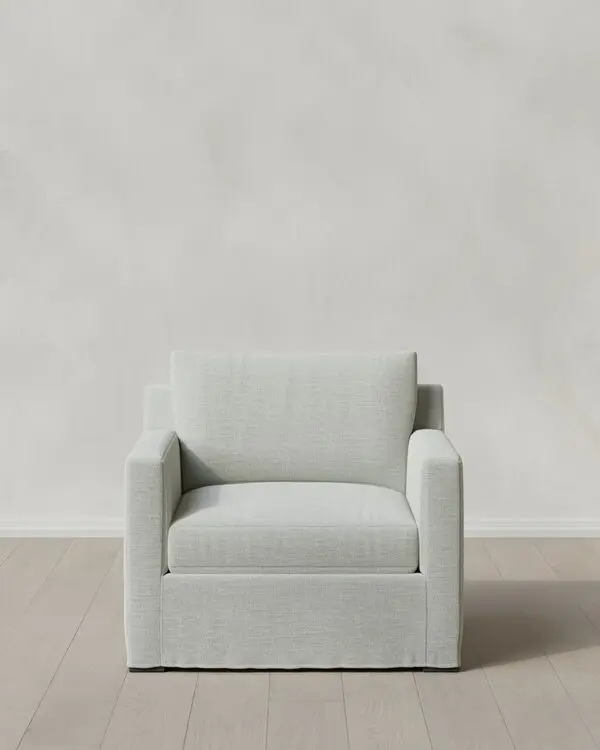 Quince Ellery Slipcover Chair In Performance Linen - Silver