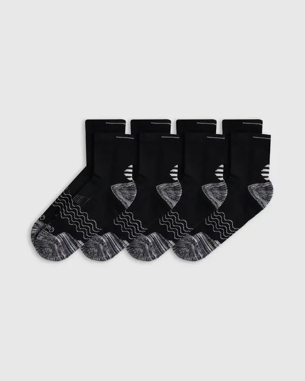 Quince Performance Running Quarter Socks 4-pack - Black