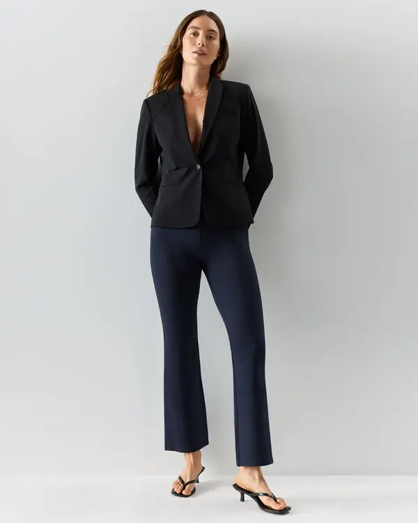 Quince Ultra-stretch Ponte Bootcut Pants Petite - Navy