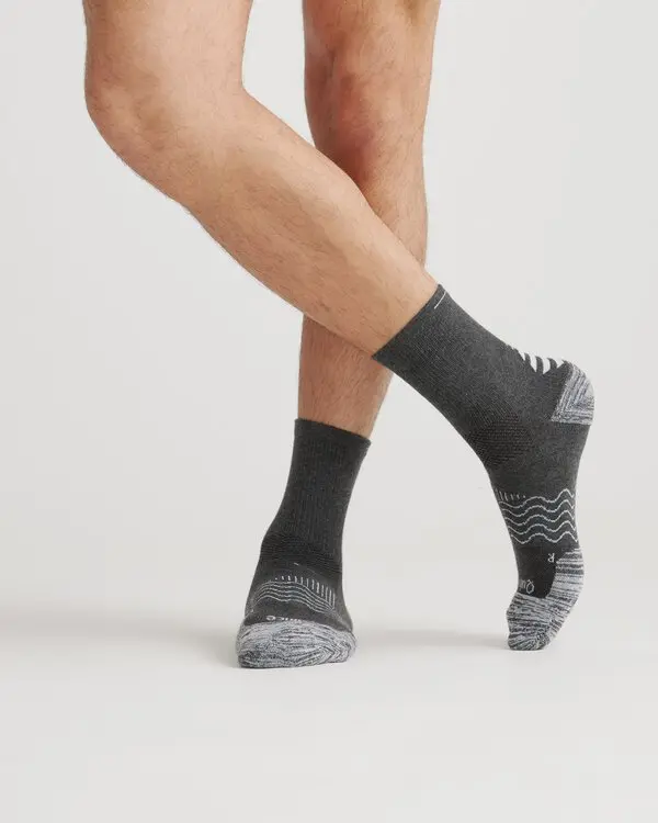 Quince Performance Running Crew Socks 4-pack - Grey
