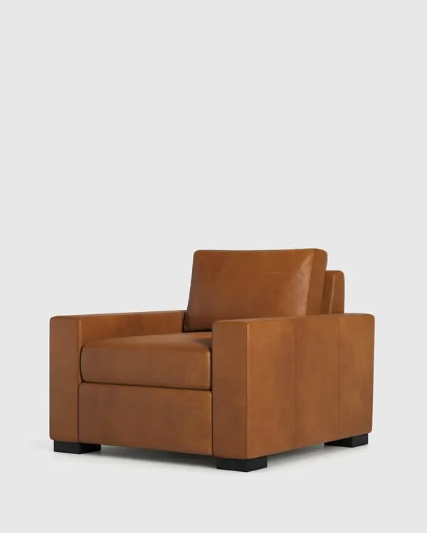 Quince Stillman Accent Chair In Leather - Smoke