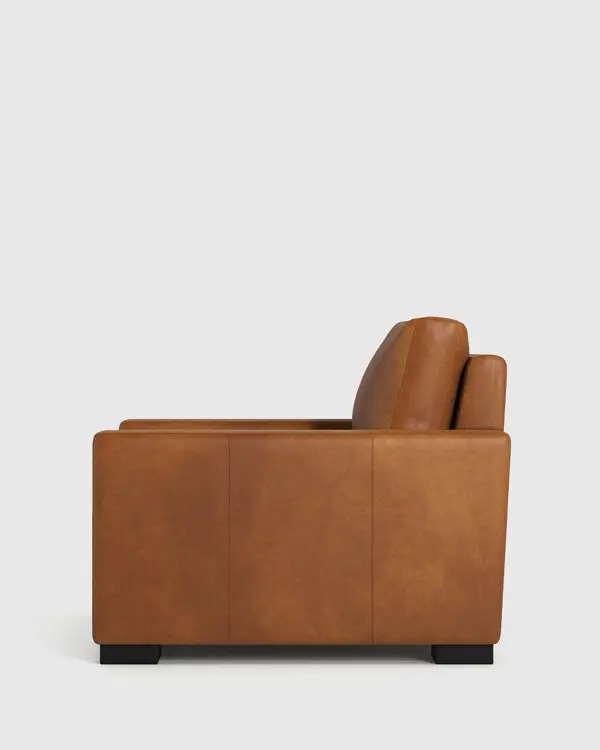 Quince Stillman Accent Chair In Leather - Smoke