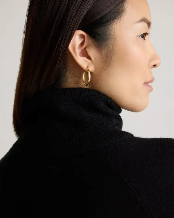 Quince Mongolian Cashmere Turtleneck Sweater Dress - Black