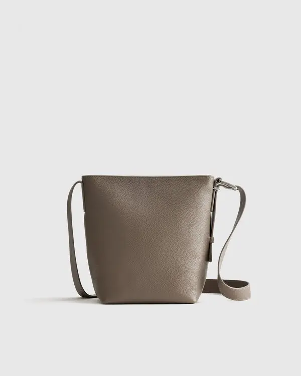 Quince Italian Leather Bucket Crossbody - Mink