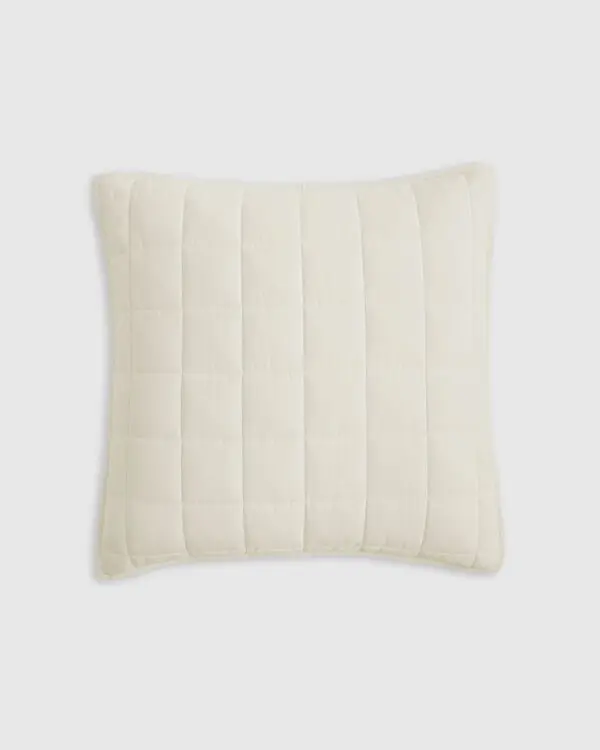 Quince European Linen Box Quilted Sham - Ivory