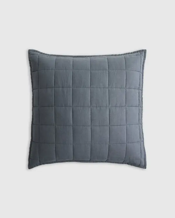 Quince European Linen Box Quilted Sham - Nightfall