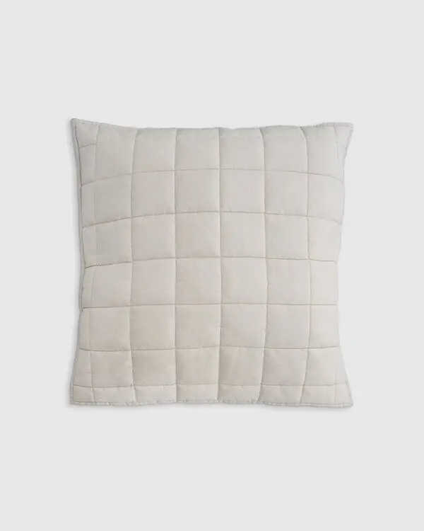 Quince European Linen Box Quilted Sham - Sand
