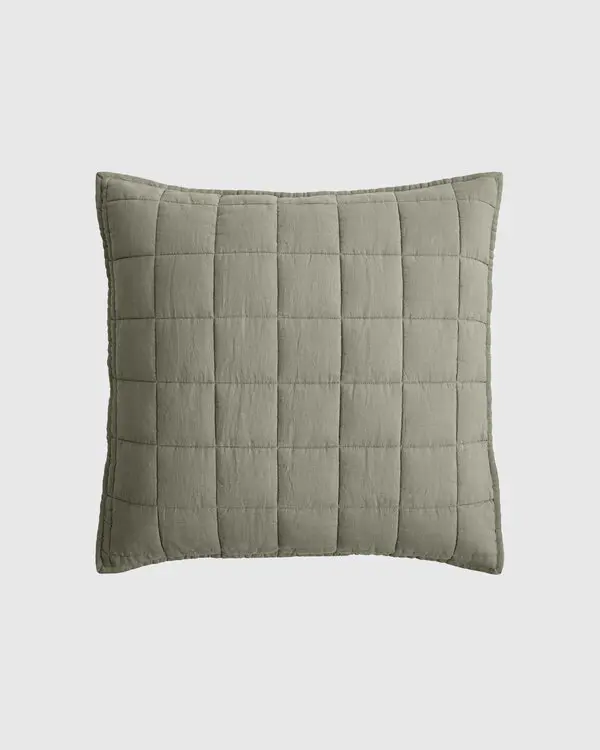 Quince European Linen Box Quilted Sham - Willowleaf