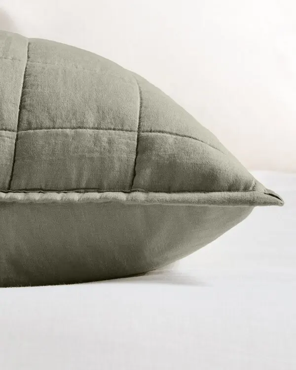 Quince European Linen Box Quilted Sham - Willowleaf