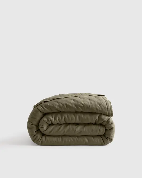 Quince European Linen Dream Quilt - Dusty Olive