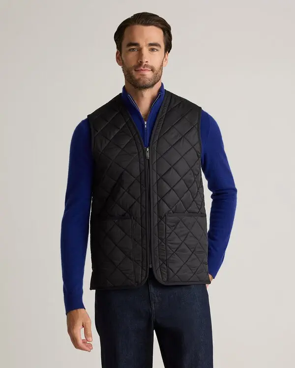 Quince Featherless Quilted Fleece-lined Liner Vest - Black