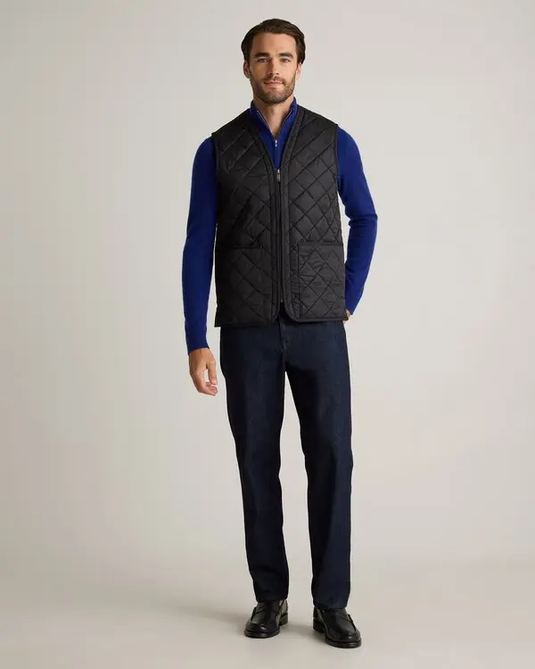 Quince Featherless Quilted Fleece-lined Liner Vest - Black