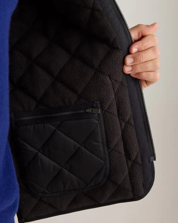 Quince Featherless Quilted Fleece-lined Liner Vest - Black