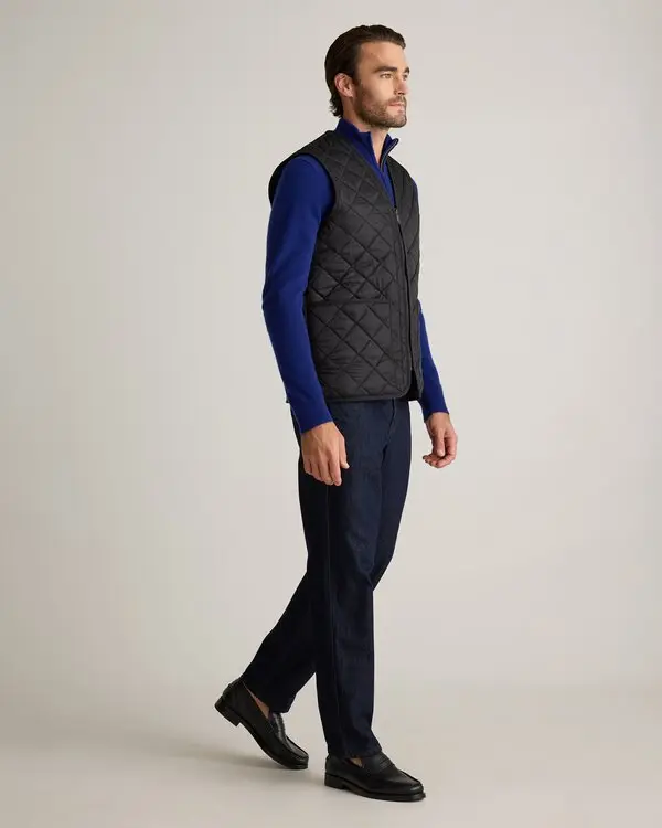 Quince Featherless Quilted Fleece-lined Liner Vest - Black