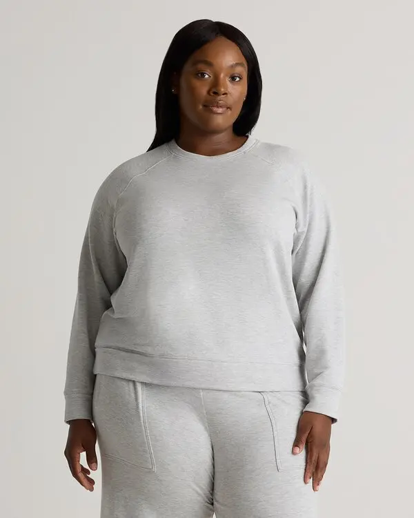 Quince Supersoft Fleece Crewneck Sweatshirt - Heather Grey