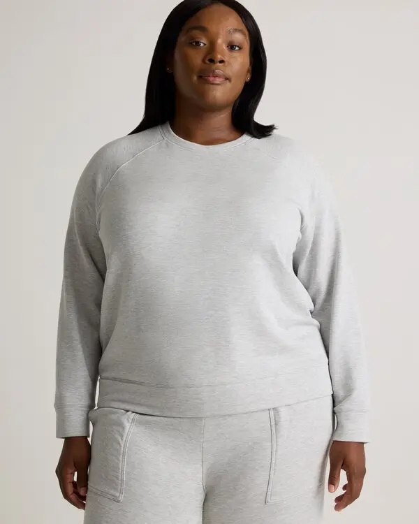 Quince Supersoft Fleece Crewneck Sweatshirt - Heather Grey