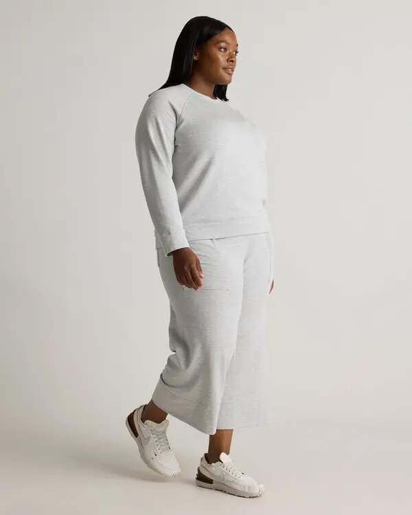 Quince Supersoft Fleece Crewneck Sweatshirt - Heather Grey