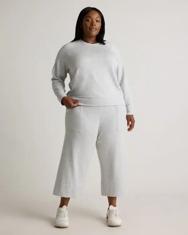 Quince Supersoft Fleece Crewneck Sweatshirt - Heather Grey