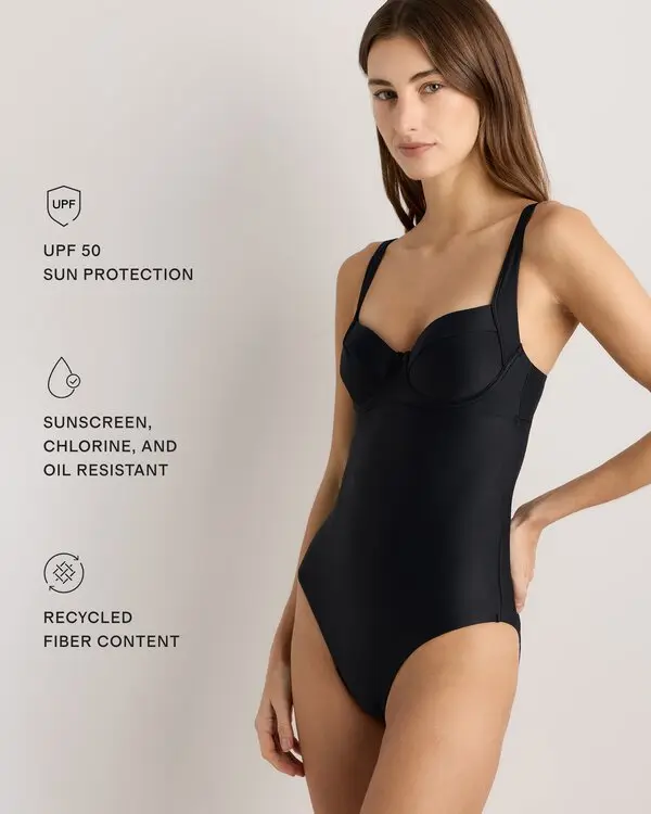 Quince Italian Underwire One-piece Swimsuit - Black