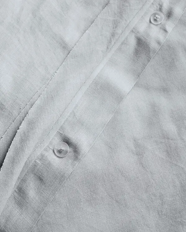 Quince European Linen Double Flange Duvet Cover - Mist