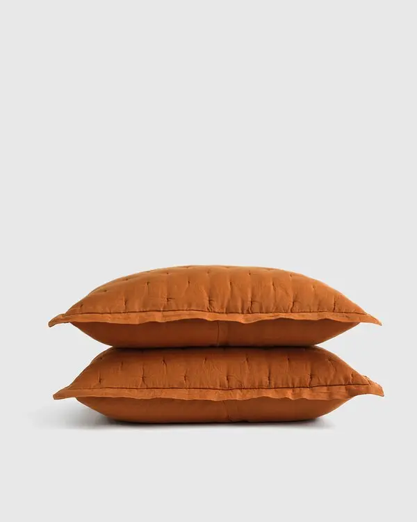 Quince European Linen Dream Sham Set - Terracotta