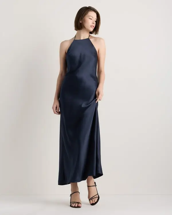 Quince Halter Maxi Dress - Navy