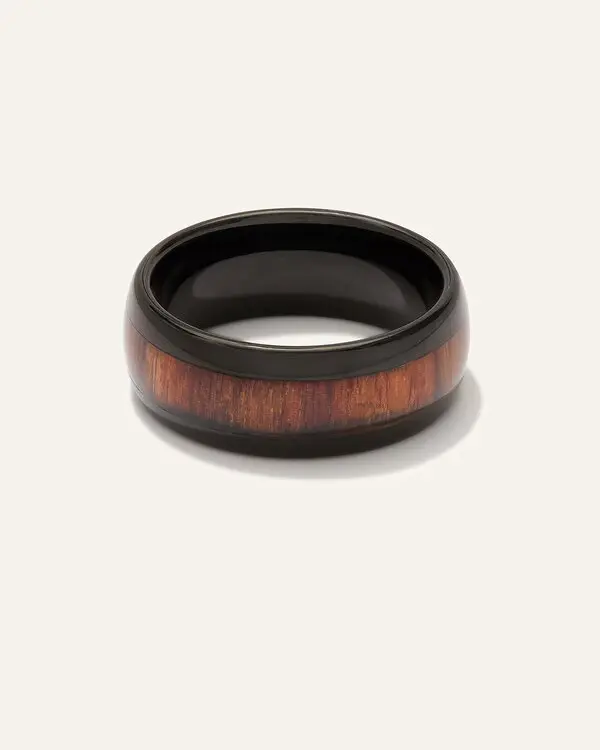 Quince Tungsten Carbide Wood Inlay Band - Multicolor