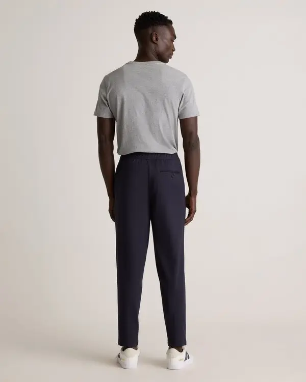Quince Stretch Knit Pintuck Trousers - Navy