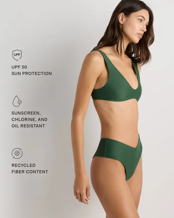 Quince Italian V-cut High-rise Bikini Bottom