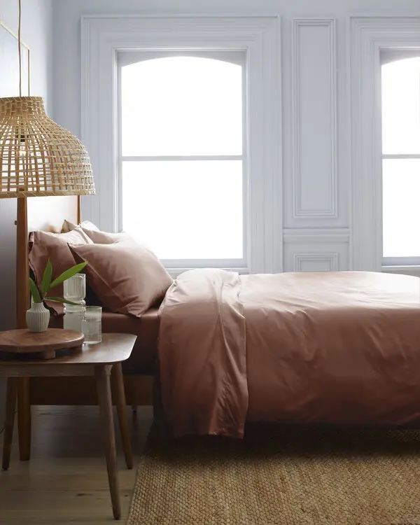 Quince Luxury Organic Sateen Duvet Cover Set - Clay