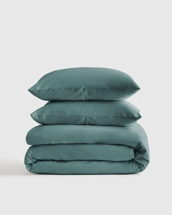 Quince Luxury Organic Sateen Duvet Cover Set - Pine