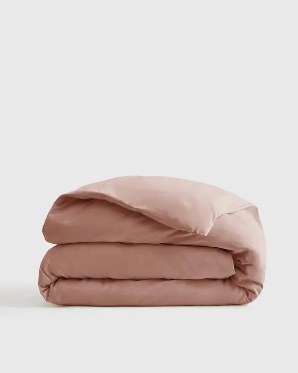 Quince Luxury Organic Sateen Duvet Cover - Clay