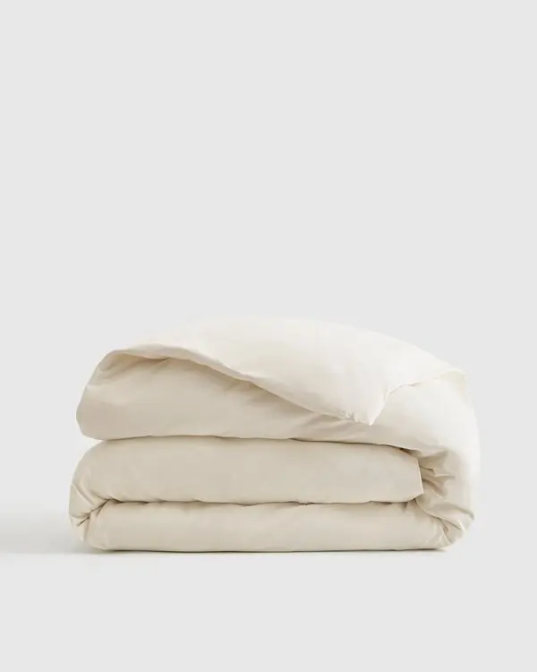 Quince Luxury Organic Sateen Duvet Cover - Ivory