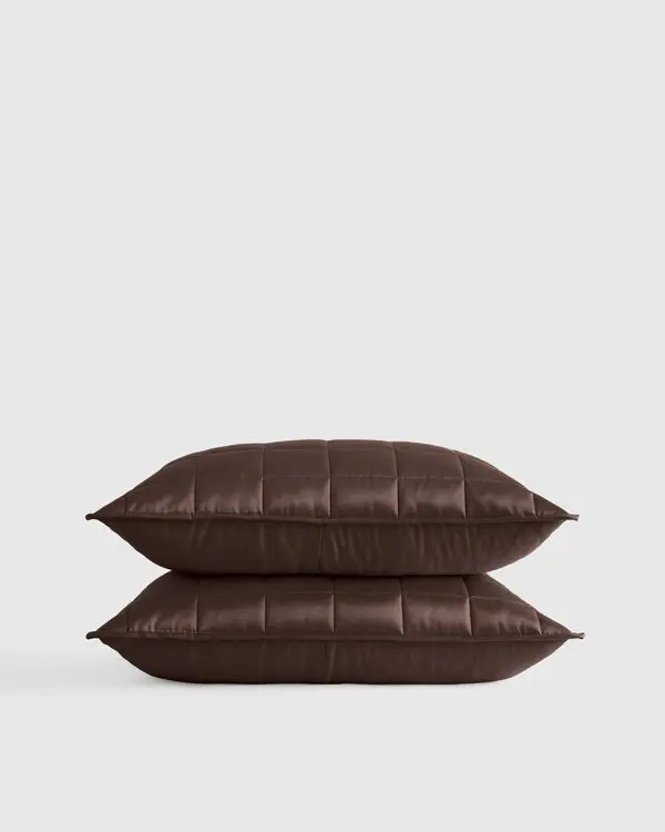 Quince Bamboo Box Quilted Sham Set - Espresso