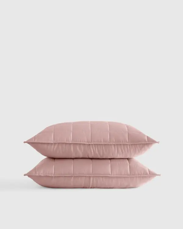 Quince Bamboo Box Quilted Sham Set - Fig
