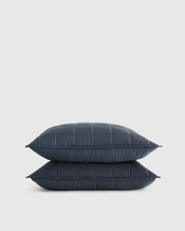 Quince Bamboo Box Quilted Sham Set - Nightfall