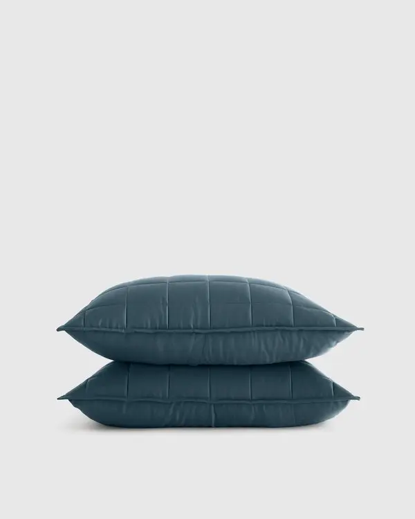 Quince Bamboo Box Quilted Sham Set - Nightfall