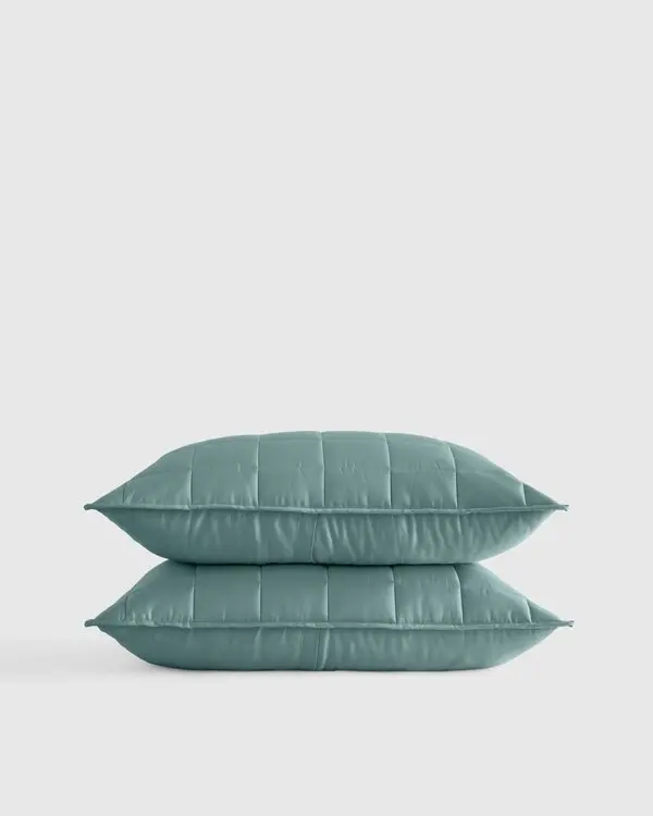 Quince Bamboo Box Quilted Sham Set - Ocean