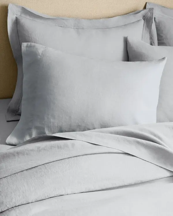 Quince European Linen Double Flange Sham Set - Mist