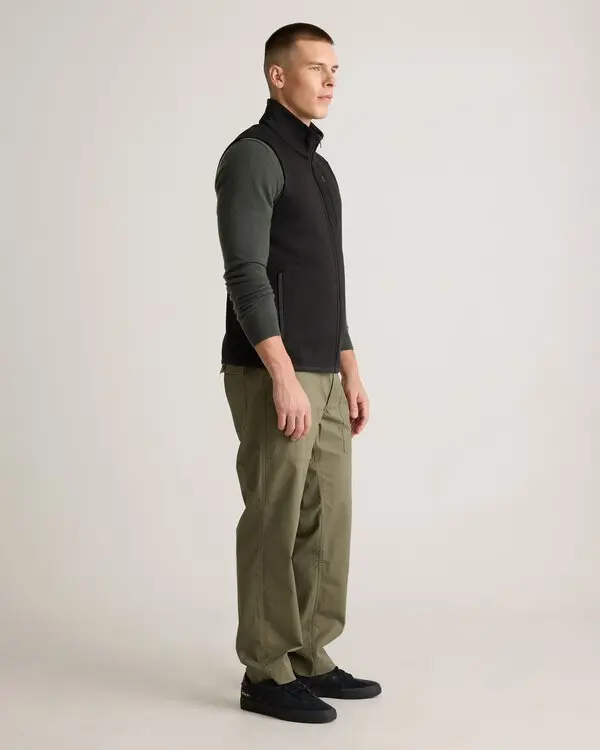 Quince Sweater-knit Fleece Full-zip Vest - Black