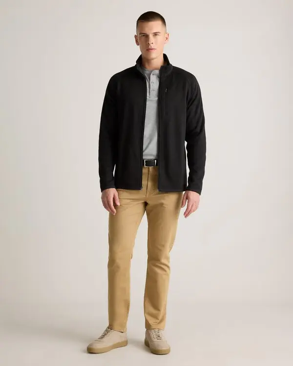 Quince Sweater-knit Fleece Full-zip Jacket - Black