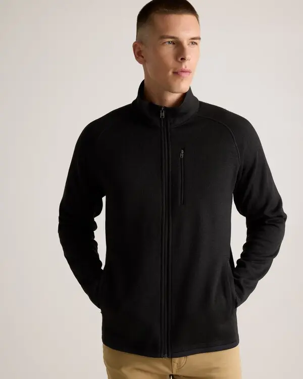 Quince Sweater-knit Fleece Full-zip Jacket - Black