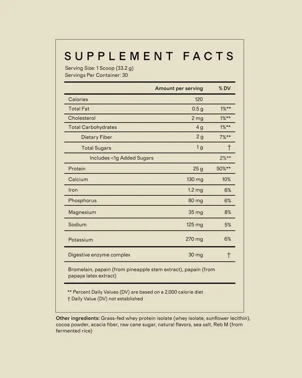 Quince Grass-fed Whey Protein Isolate - Chocolate